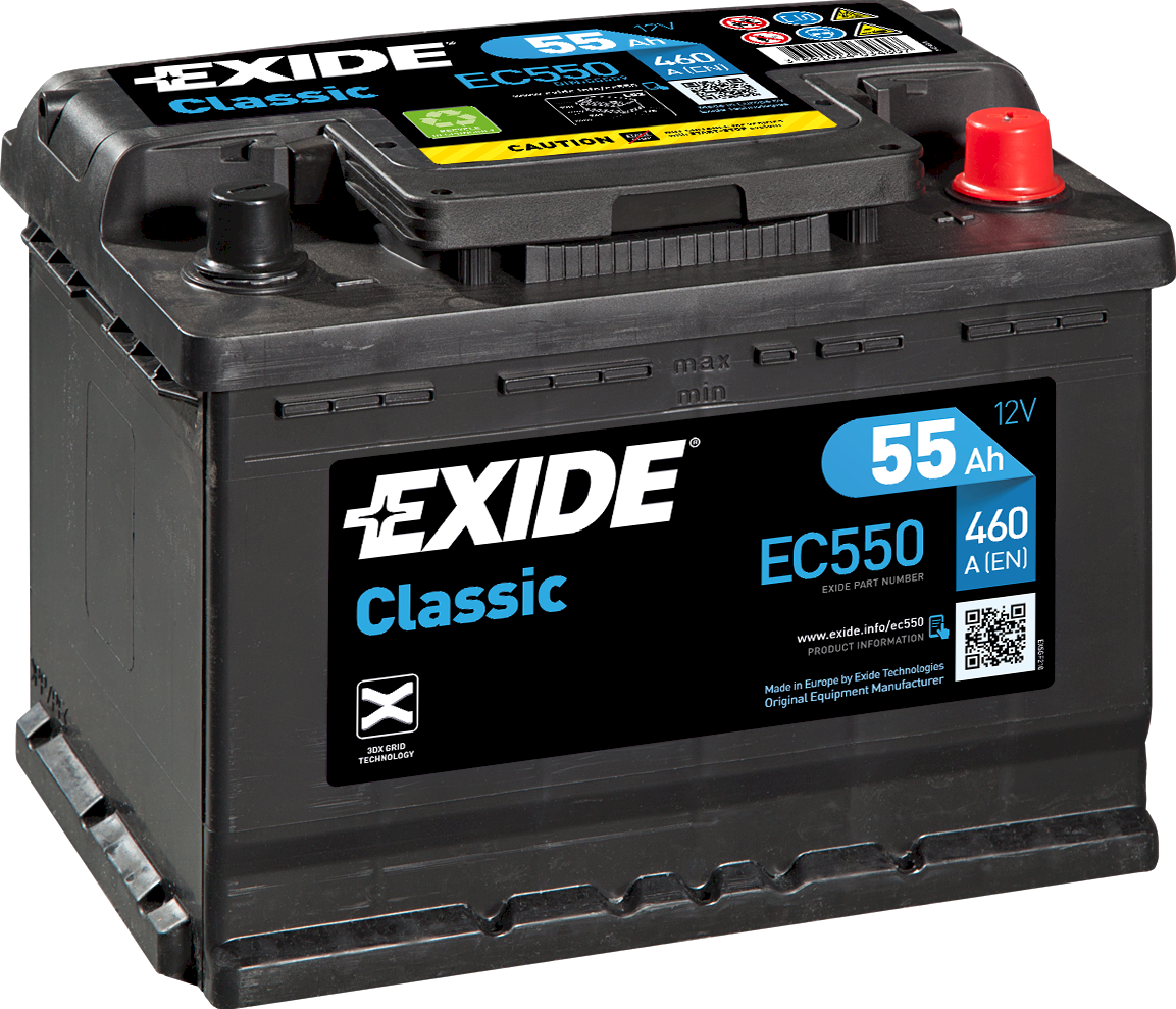 EC550 - CLASSIC - Exide Startbatterier op til 100Ah 55Ah - EC550