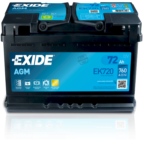 Exide Startbatteri Start/Stop AGM 12V 72AH 760CCA