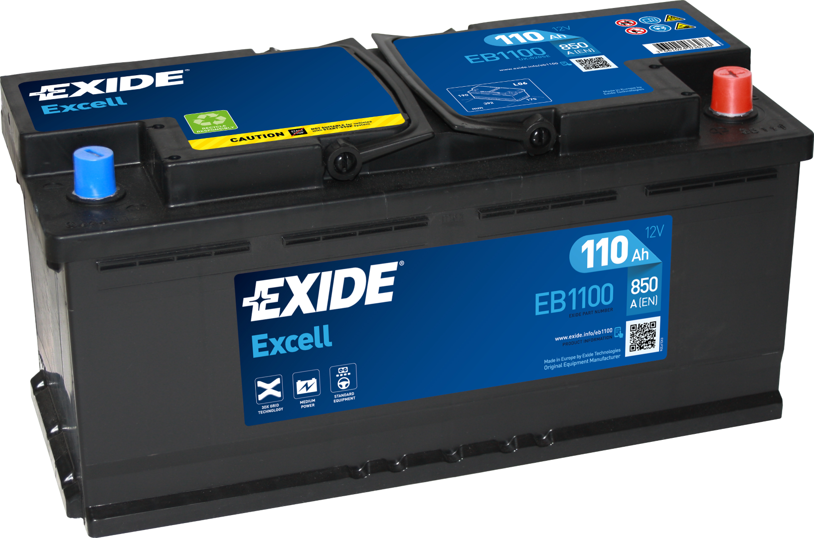 Exide EB1100 - EXCELL - Exide Startbatterier op til 100Ah