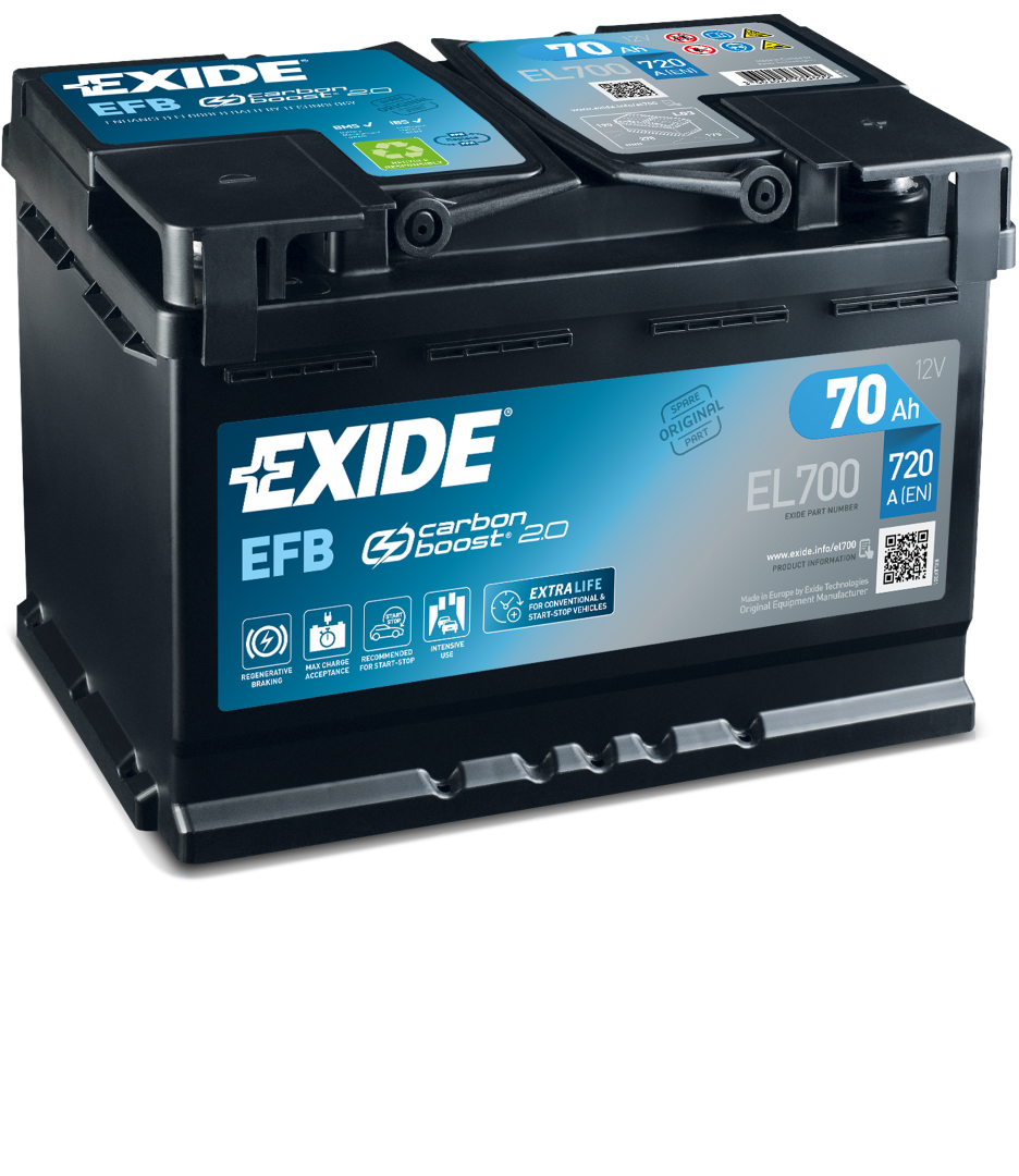 EL700 - MICRO-HYBRID EFB - Exide Startbatterier op til 100Ah 70Ah - EL700