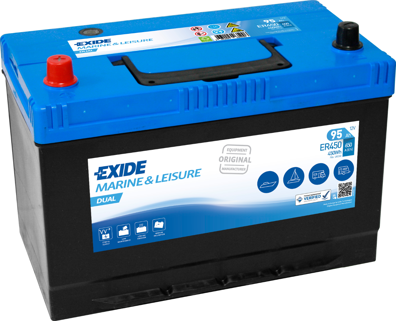 Batteri - Exide ER450 DUAL Marine & Multifit
