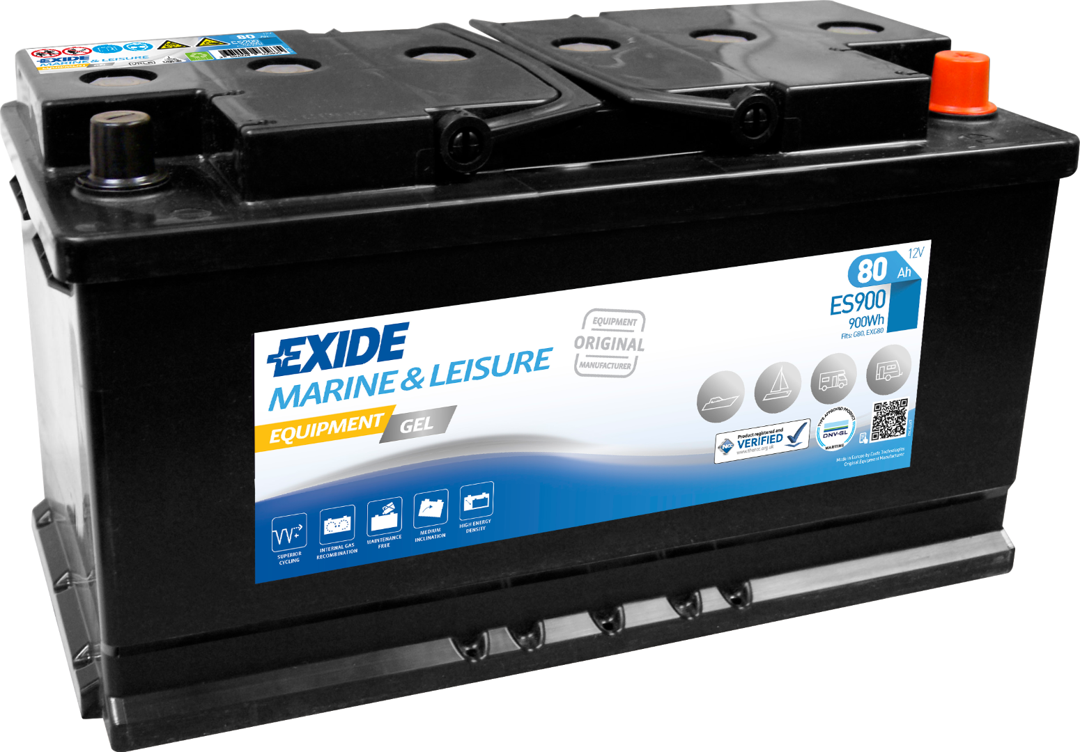 Køb Exide Equipment Marine & Fritid 12V 80AH - batteri