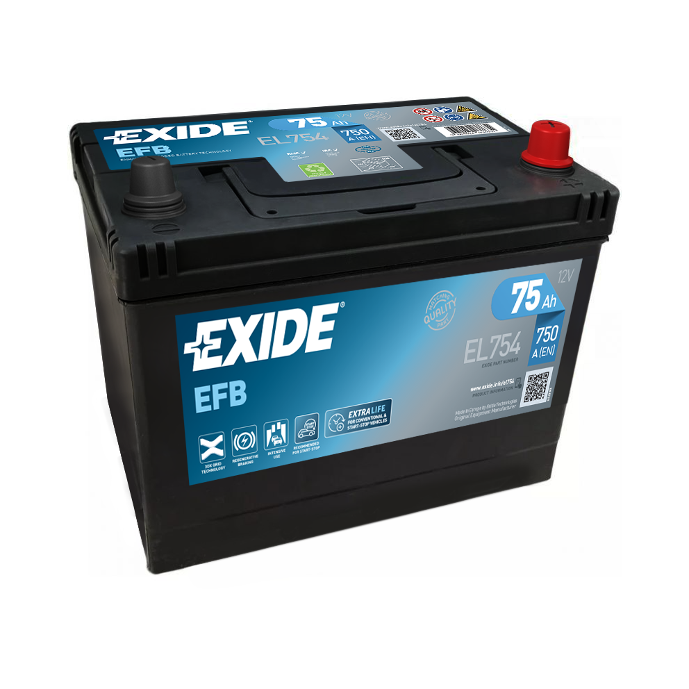 Start/stop MICRO-HYBRID EFB - Exide Startbatterier op til 100Ah 75A